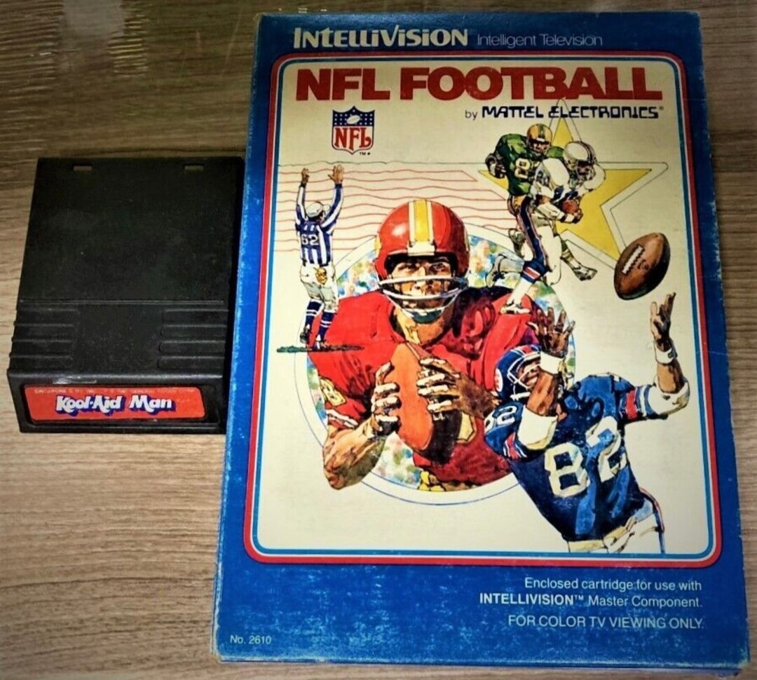 Vintage Intellivision Game Cartridge Lot Kool-aid Man and NFL Football ...