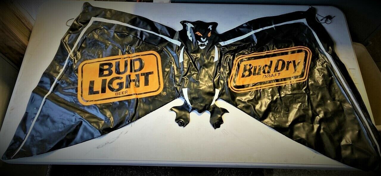 Budweiser Beer Inflatable Bat Decoration W/ Hooks Bud Light Dry DOESN'T ...