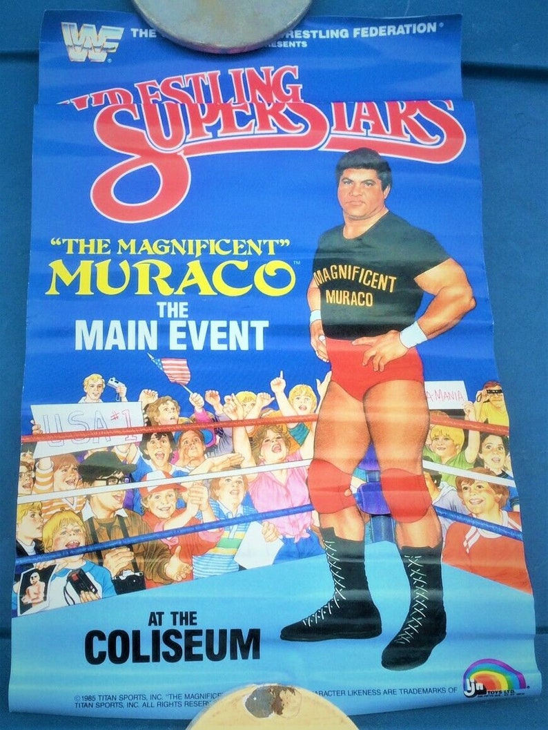 TWO Vintage WWF Wrestling Mini Posters...magnificent Muraco AND Nikolai ...