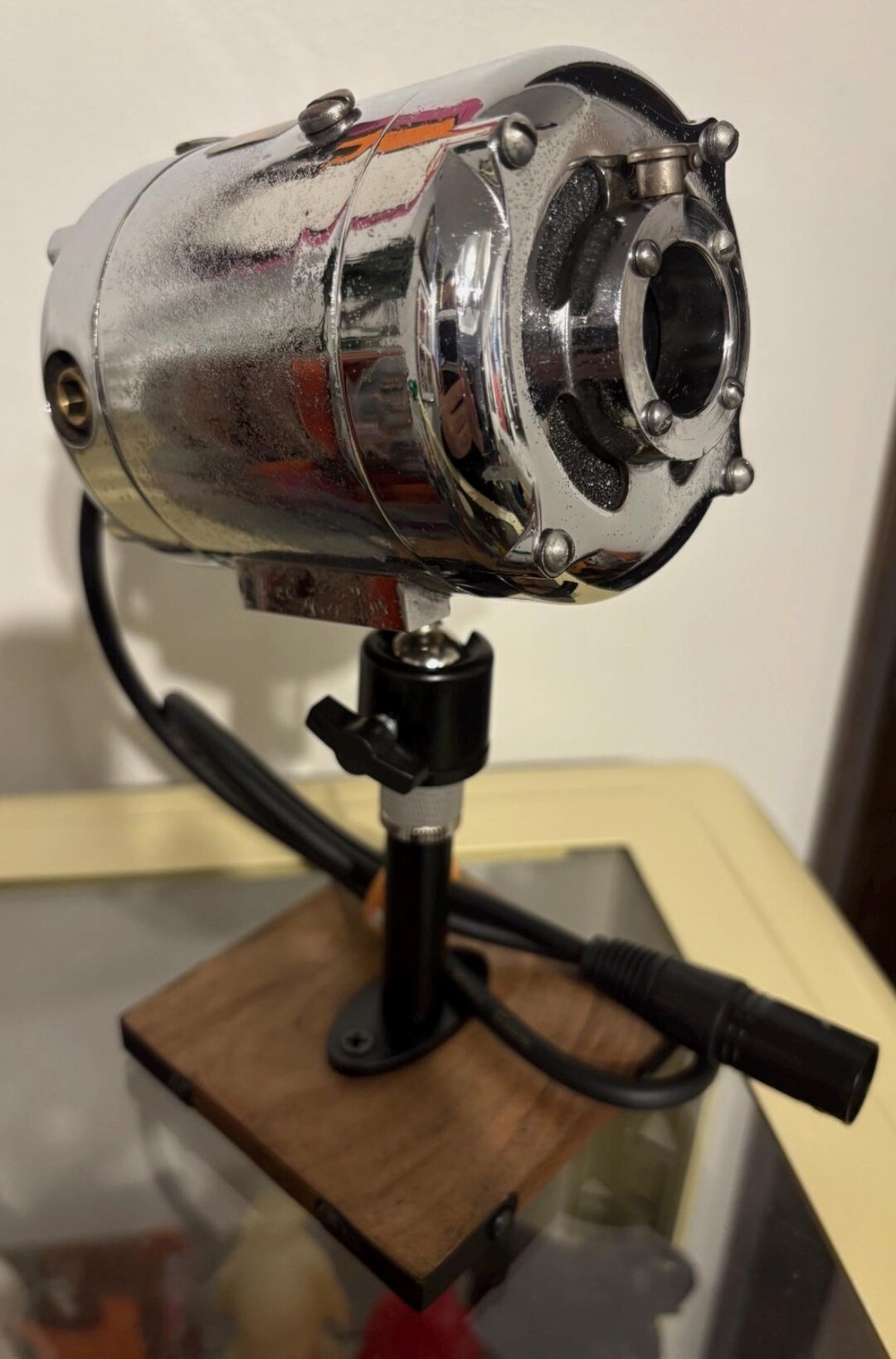 Custom Made One of A Kind Dynamic Microphone W/ Stand...unique...works ...