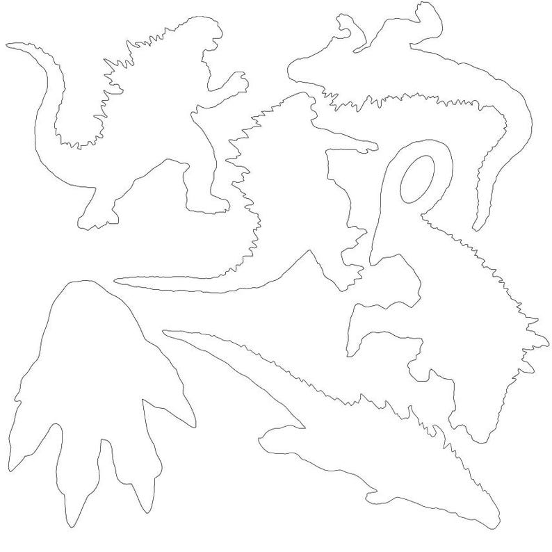 Digital Godzilla File for Laser Cutting and Engraving - Etsy