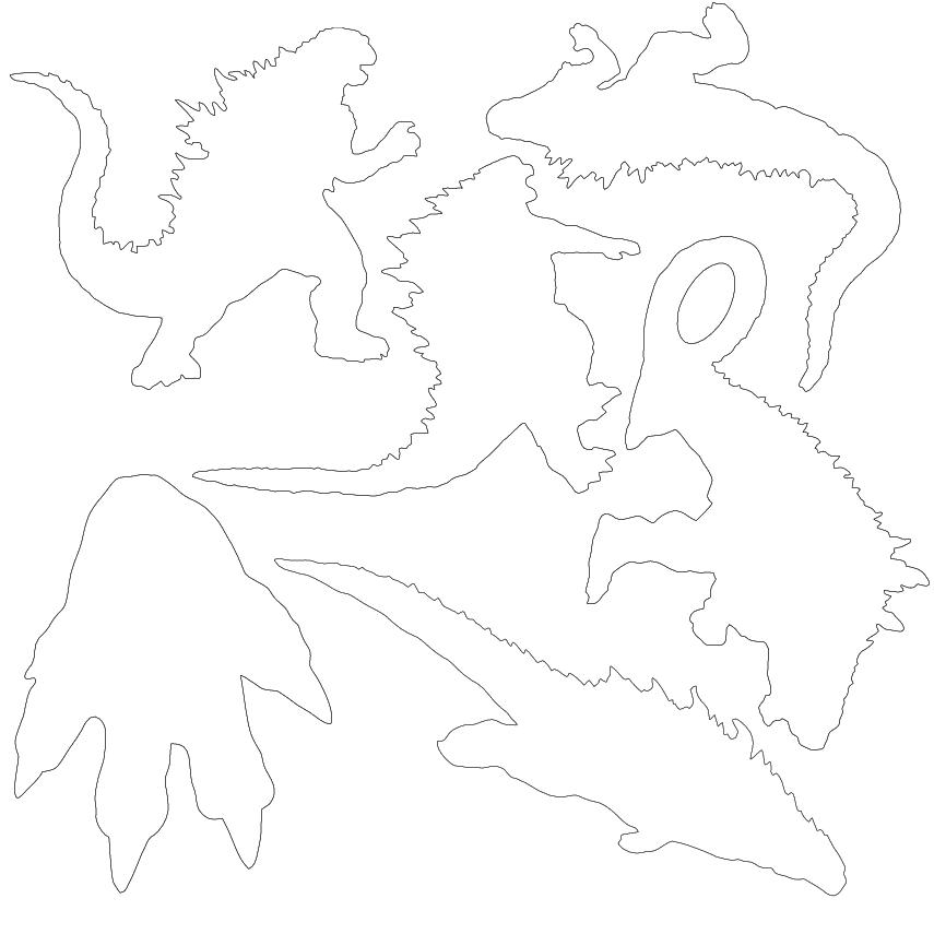 Digital Godzilla File for Laser Cutting and Engraving - Etsy