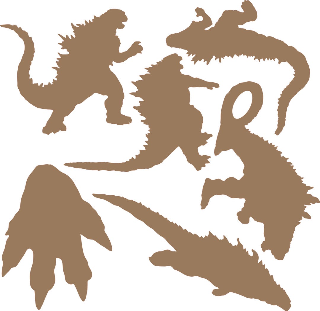 Godzilla Laser Wood Shapes, Wall Art, Laser Wood Shapes, Free Shipping ...