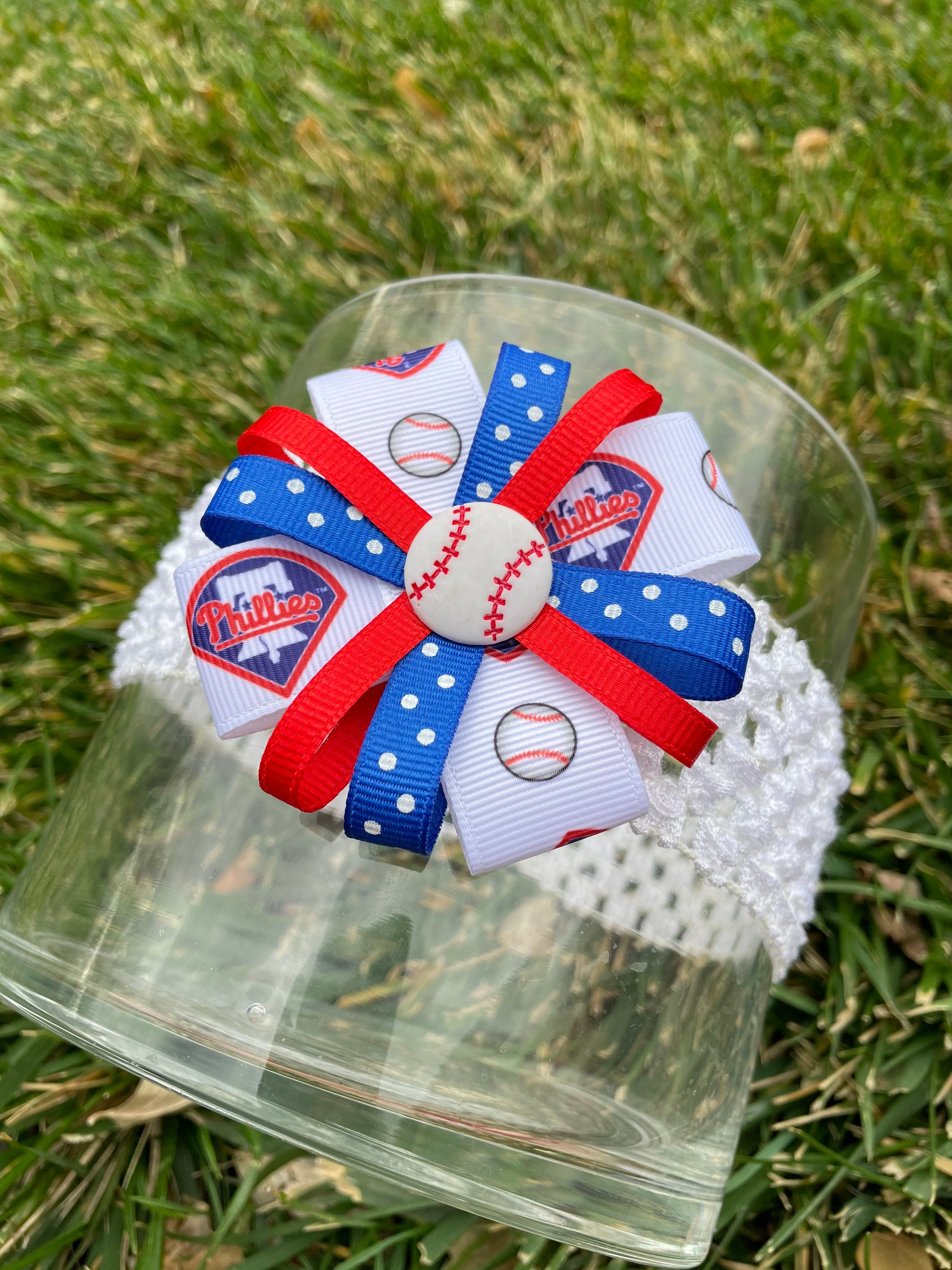 Phillies Baseball Hair Bow Headband Philadelphia Phillies bow | Etsy