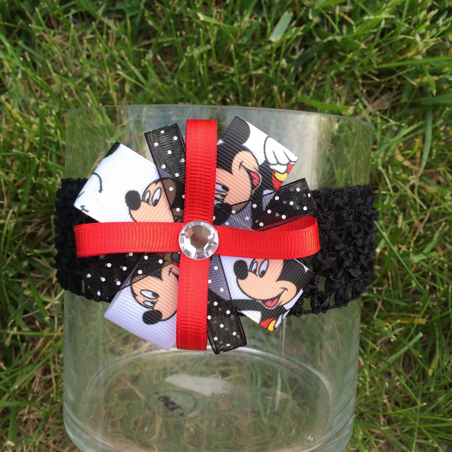 Mickey Mouse Hair Bow or Headband Red Mickey Mouse Bow Mickey | Etsy