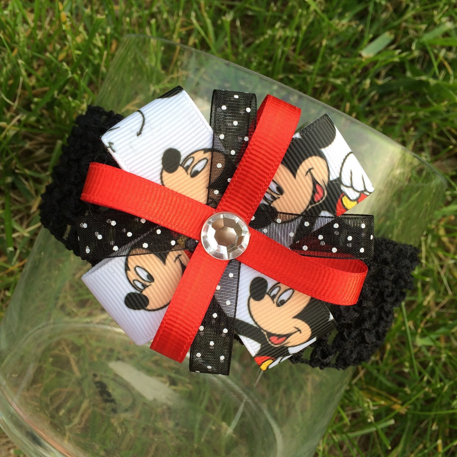 Mickey Mouse Hair Bow or Headband Red Mickey Mouse Bow Mickey | Etsy
