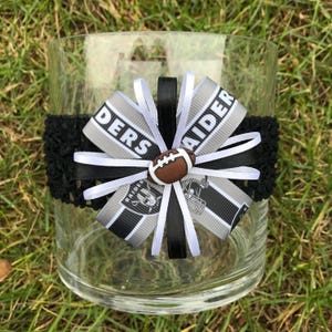 Raiders Headband or Hair Bow Raiders Hair Bow Raiders Ribbon Bow Las ...
