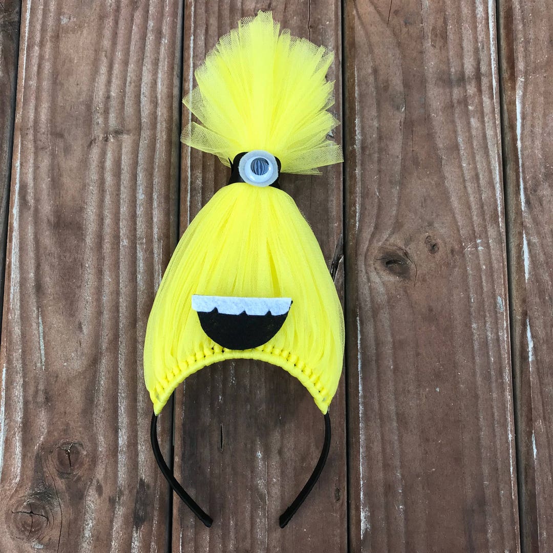Minion Inspired Headband Minions Hair Minion Costume Minion Troll Hair ...
