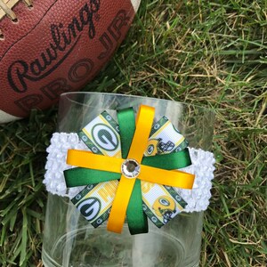 Green Bay Packers Hair Bow Headband Packers Baby Bow Go Pack Go Packers ...