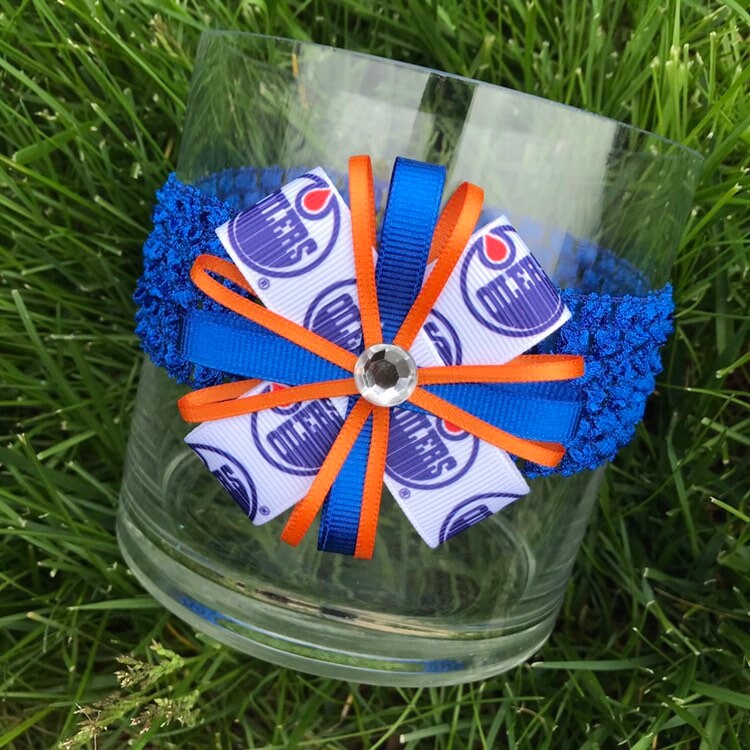 Edmonton Oilers Headband or Hair Bow Oilers Bow Oilers Baby - Etsy