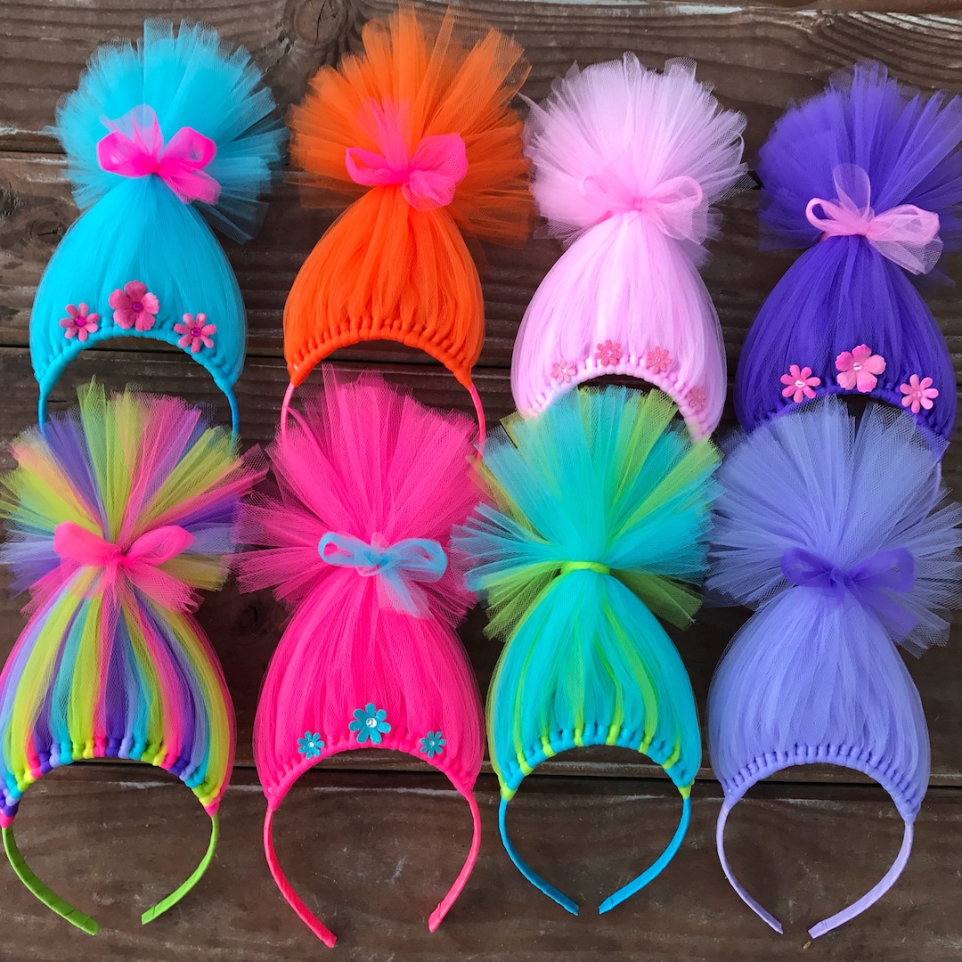 Trolls Inspired Hair Headband Headband Poppy Troll Headband Wig Pink ...