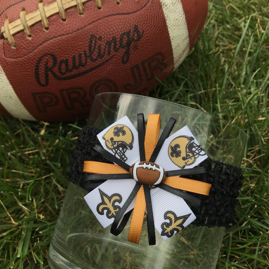 NEW ORLEANS SAINTS Black and Gold Headband or Hair Bow Saints Pin ...