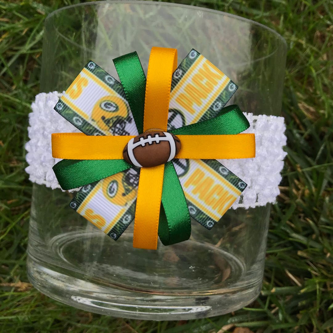 Green Bay Packers Hair Bow Headband Packers Baby Bow Go Pack Go Packers ...