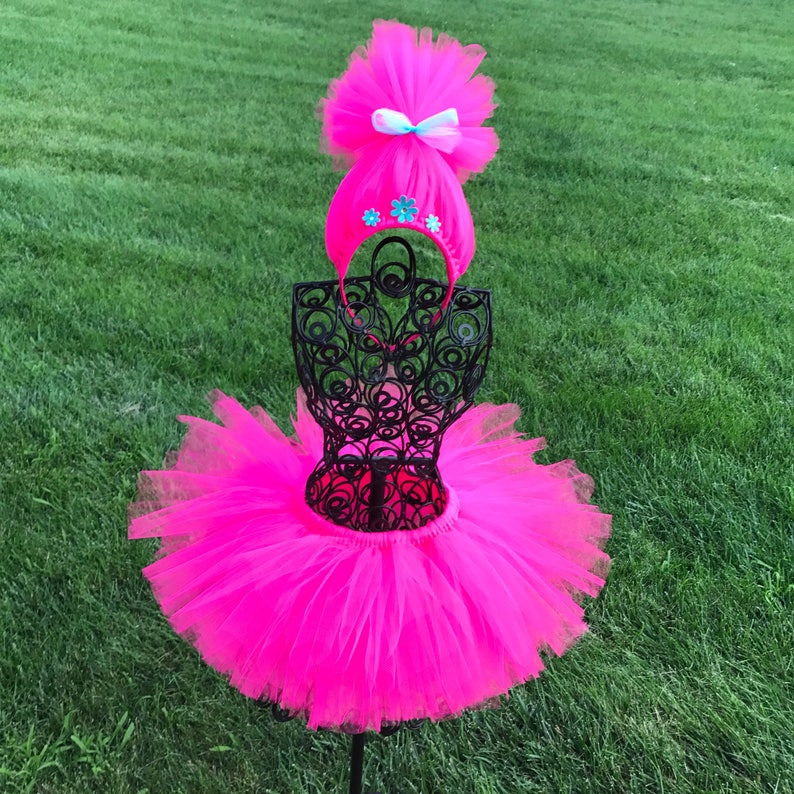 Princess Poppy inspired tutu and Headband Troll Hair Headband | Etsy