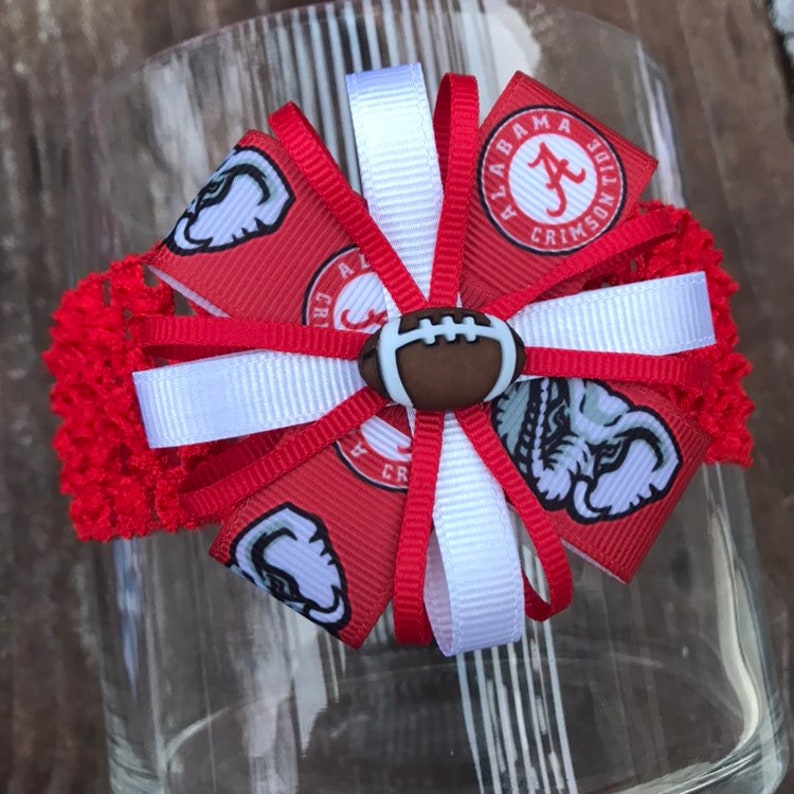 ALABAMA CRIMSON TIDE Hair Bow or Headband Bama Hair Bow Bama - Etsy