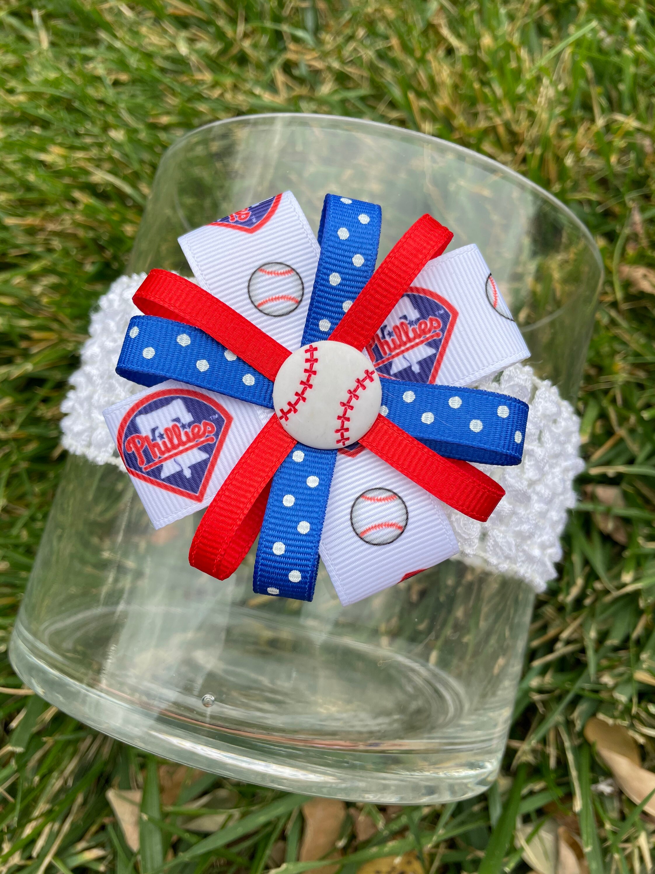 Phillies Baseball Hair Bow Headband Philadelphia Phillies bow | Etsy