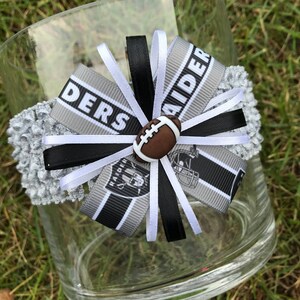 Raiders Headband or Hair Bow Raiders Hair Bow Raiders Ribbon Bow Las ...