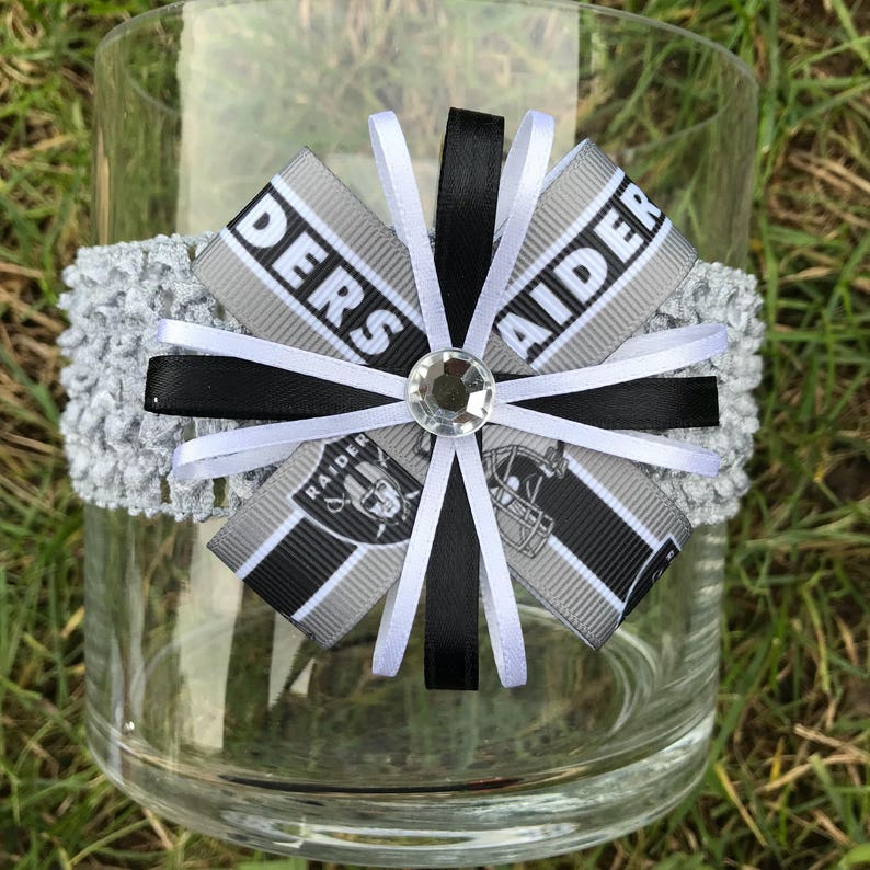 Raiders Headband or Hair Bow Raiders Hair Bow Raiders Ribbon - Etsy