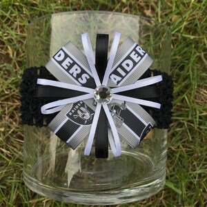 Raiders Headband or Hair Bow Raiders Hair Bow Raiders Ribbon Bow Las ...