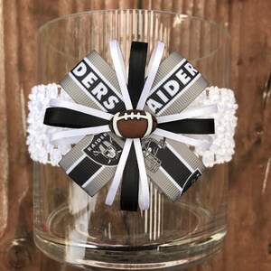 Raiders Headband or Hair Bow Raiders Hair Bow Raiders Ribbon Bow Las ...