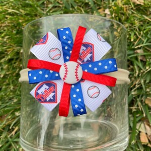Phillies Baseball Hair Bow Headband Philadelphia Phillies Bow - Etsy