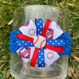 Phillies Baseball Hair Bow Headband Philadelphia Phillies Bow - Etsy