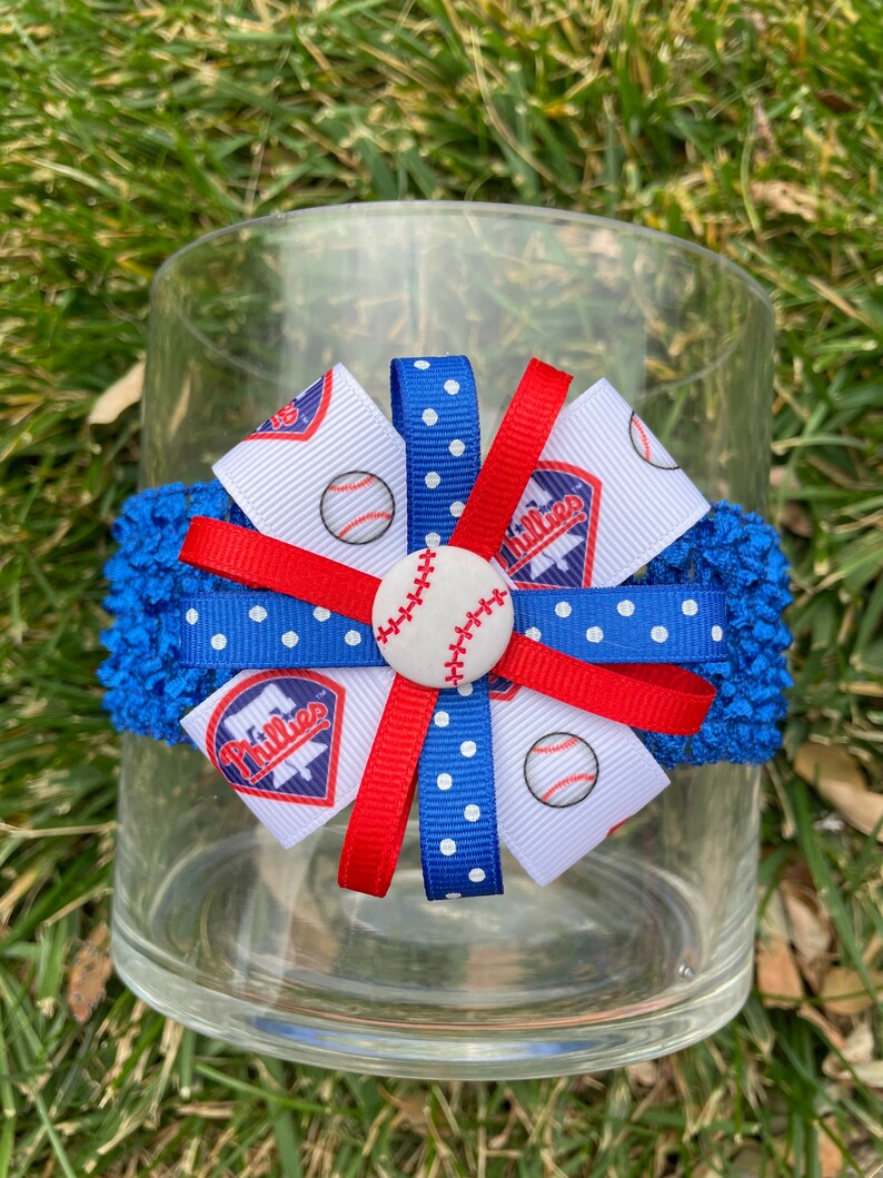 Phillies Baseball Hair Bow Headband Philadelphia Phillies bow - Etsy España