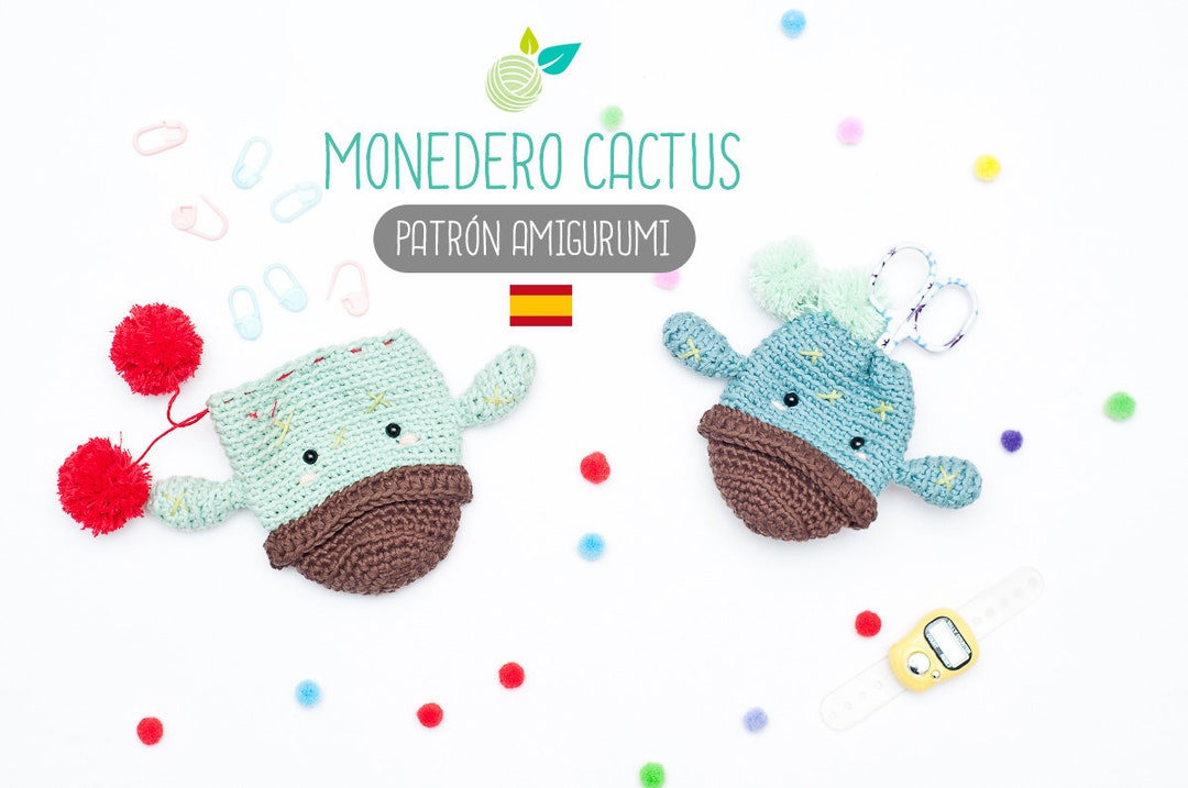 Patrón Amigurumi Monedero Cactus - Patrón En ESPAÑOL De Ganchillo, PDF ...