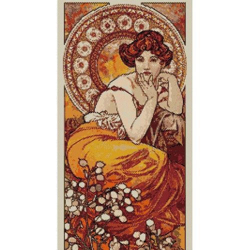 Topaz Mucha Tapestry Peyote Bead Pattern Wall Art Pattern - Etsy