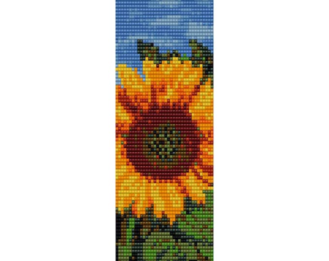 Sunflower Loom Bead Pattern Bracelet Cuff Bookmark Seed - Etsy