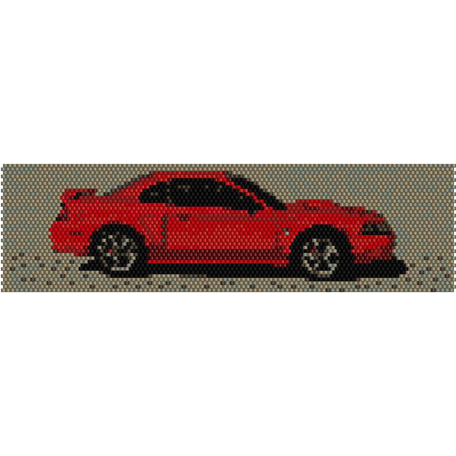 2004 Mustang Car Peyote Bead Pattern, Bracelet Cuff, Bookmark, Seed ...