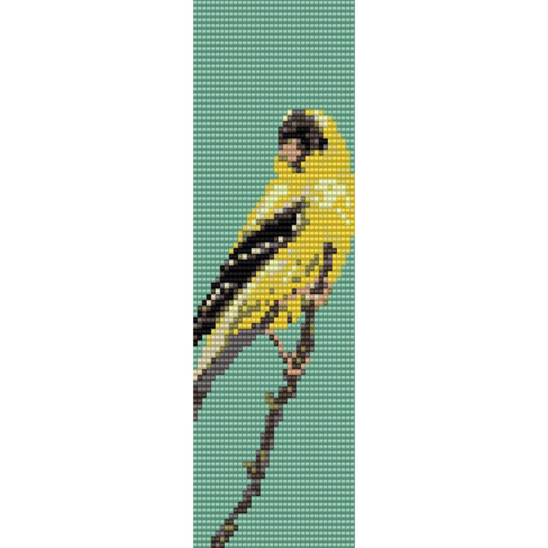 Goldfinch Bird Loom Bead Pattern, Bracelet Cuff, Bookmark, Seed Beading ...