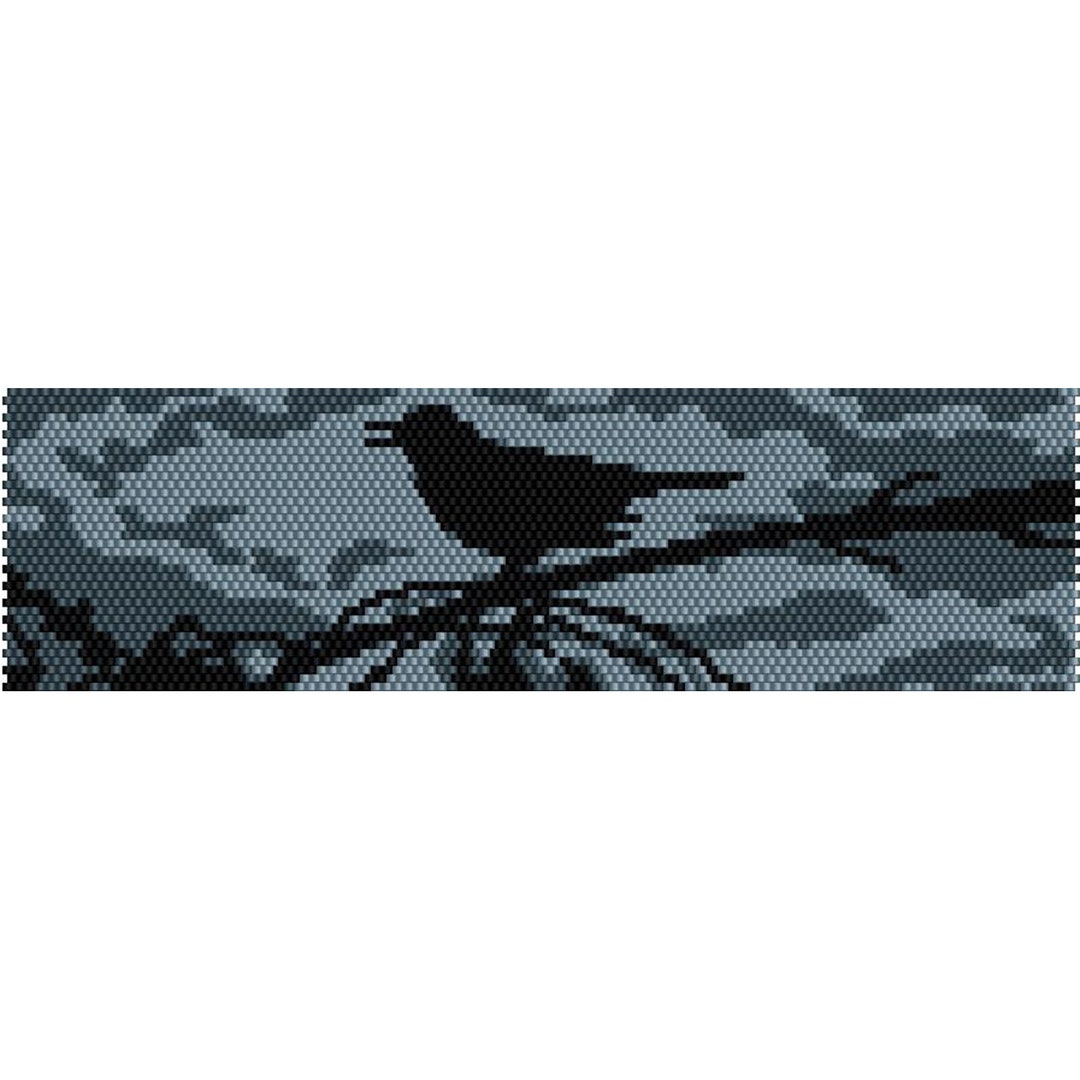 Blackbird Peyote Bead Pattern, Bracelet or Bookmark Pattern, Seed ...