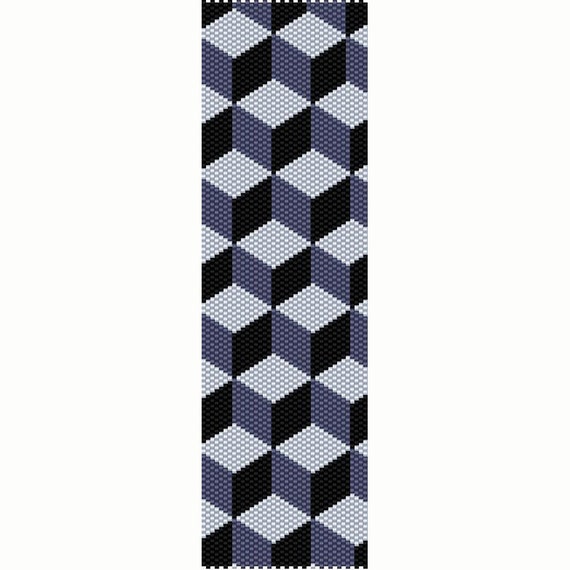 Delica Seed Bead Bracelet Pattern Bead Weaving Bookmark pattern Peyote ...