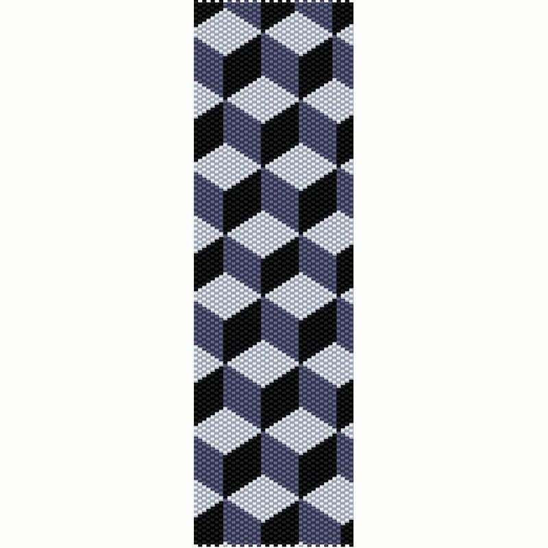 Cubes Geometric Peyote Bead Pattern Bracelet Cuff Bookmark | Etsy