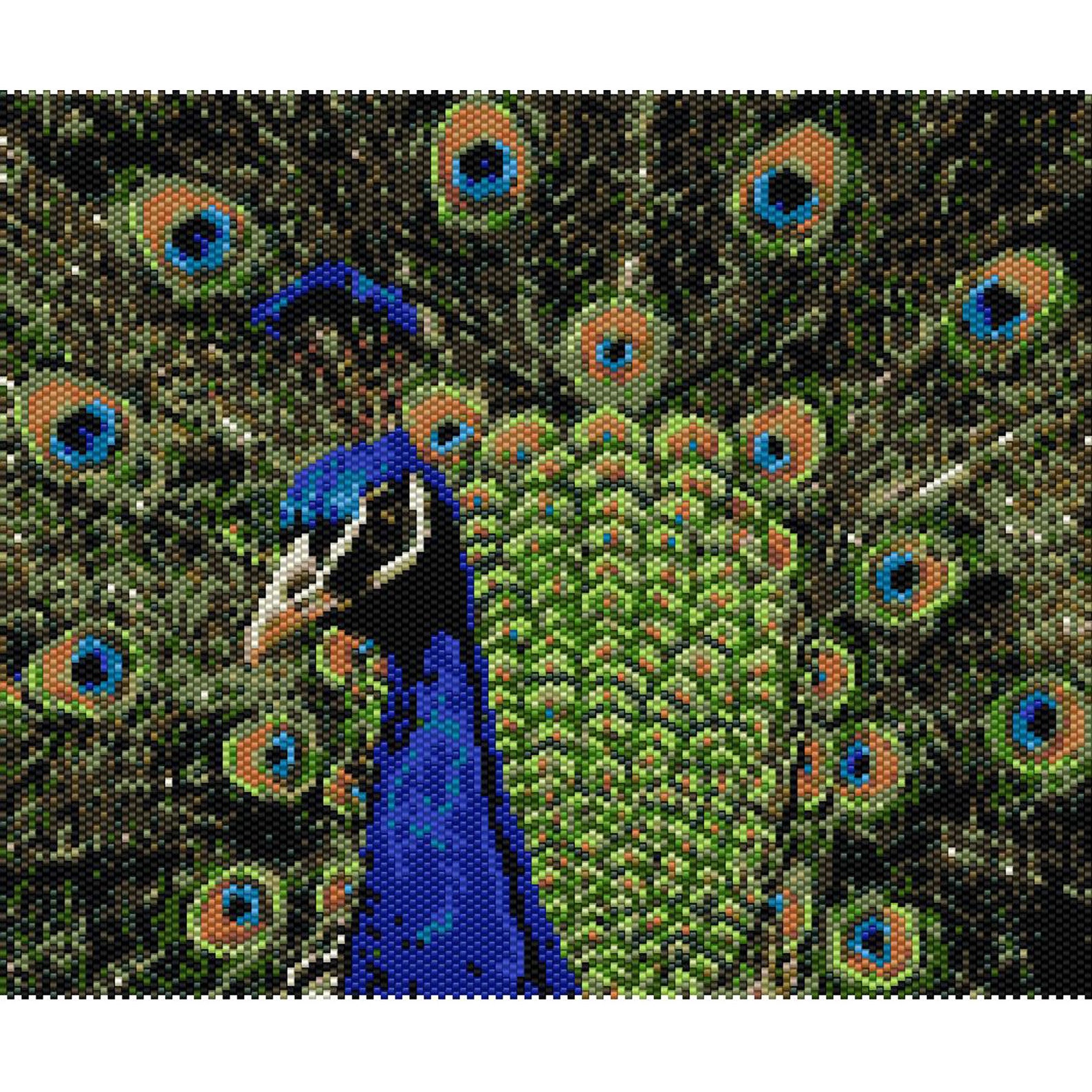 Peacock Tapestry Peyote Bead Pattern, Wall Art Pattern, Seed Beading ...