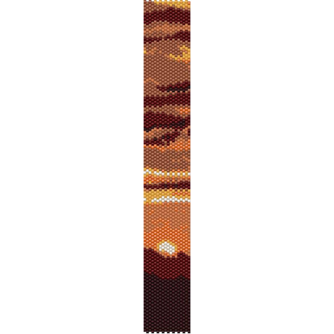 Sunset Peyote Bead Pattern Bracelet Cuff Pattern Bookmark - Etsy