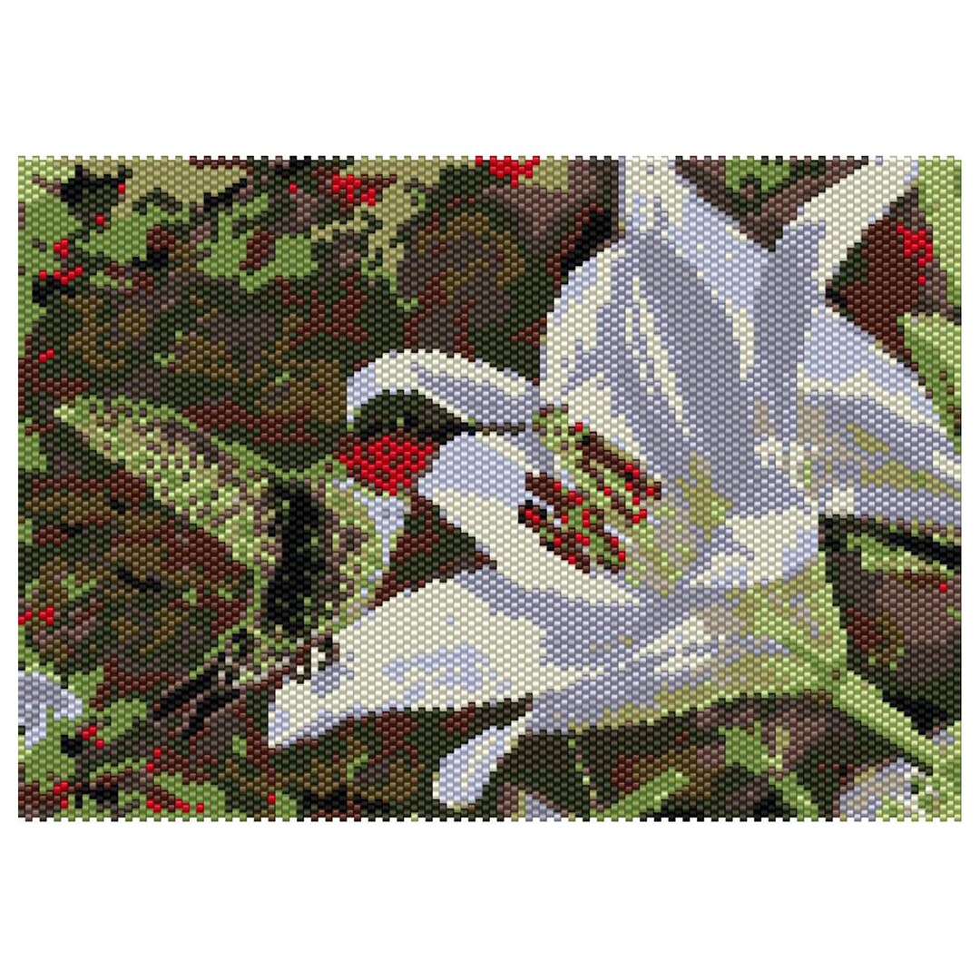 Ruby-throated Hummingbird Tapestry Peyote Bead Pattern Wall - Etsy
