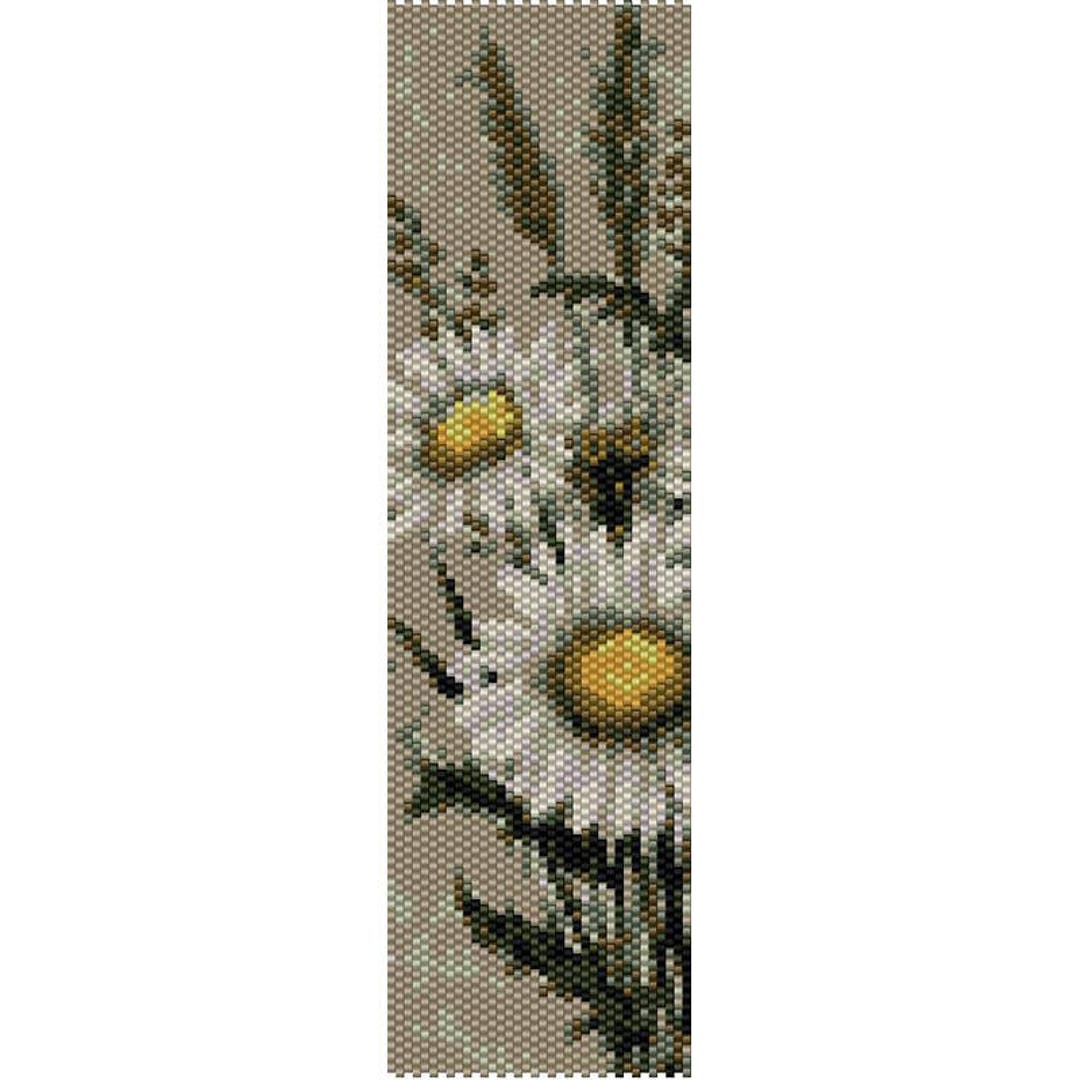 Daisies 2 Peyote Bead Pattern, Bracelet Cuff, Bookmark Pattern, Seed ...