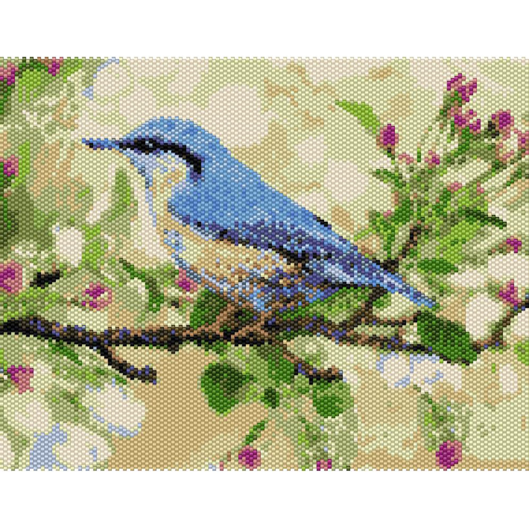 Spring Bird Tapestry Peyote Bead Pattern, Wall Art Pattern, Seed ...