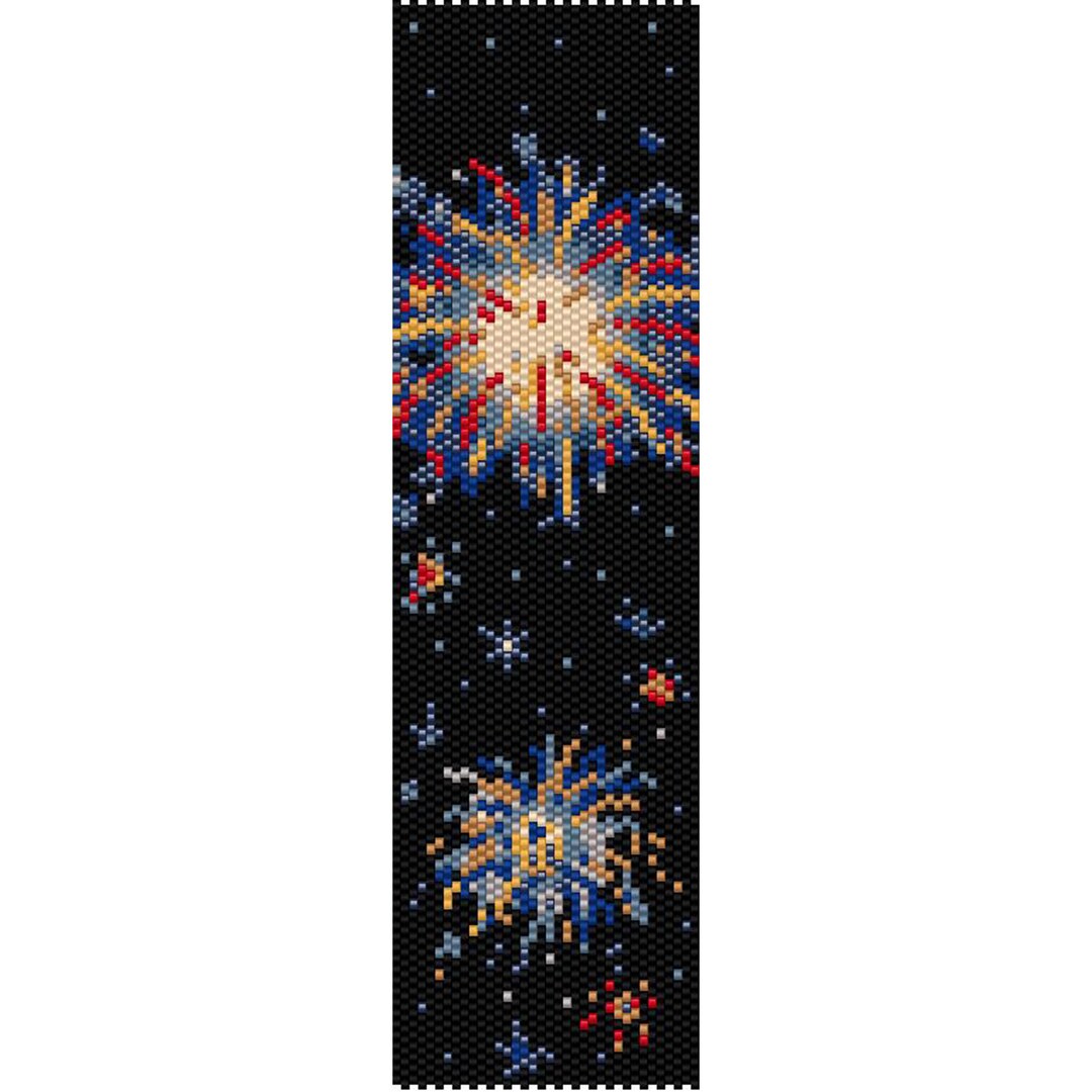 Fireworks #2 Peyote Bead Pattern, Bracelet Cuff, Bookmark, Seed Beading ...