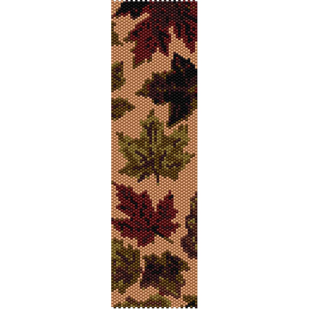 Autumn Leaves Peyote Bead Pattern, Bracelet Cuff, Bookmark, Seed ...