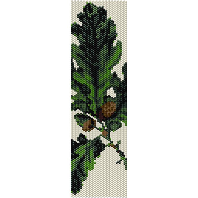 Oak Leaves Peyote Bead Pattern, Bracelet Cuff, Bookmark, Seed Beading ...