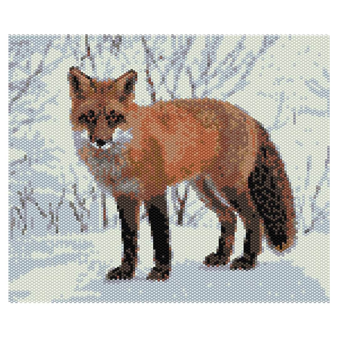 Fox Tapestry Peyote Bead Pattern, Wall Art Pattern, Seed Beading ...