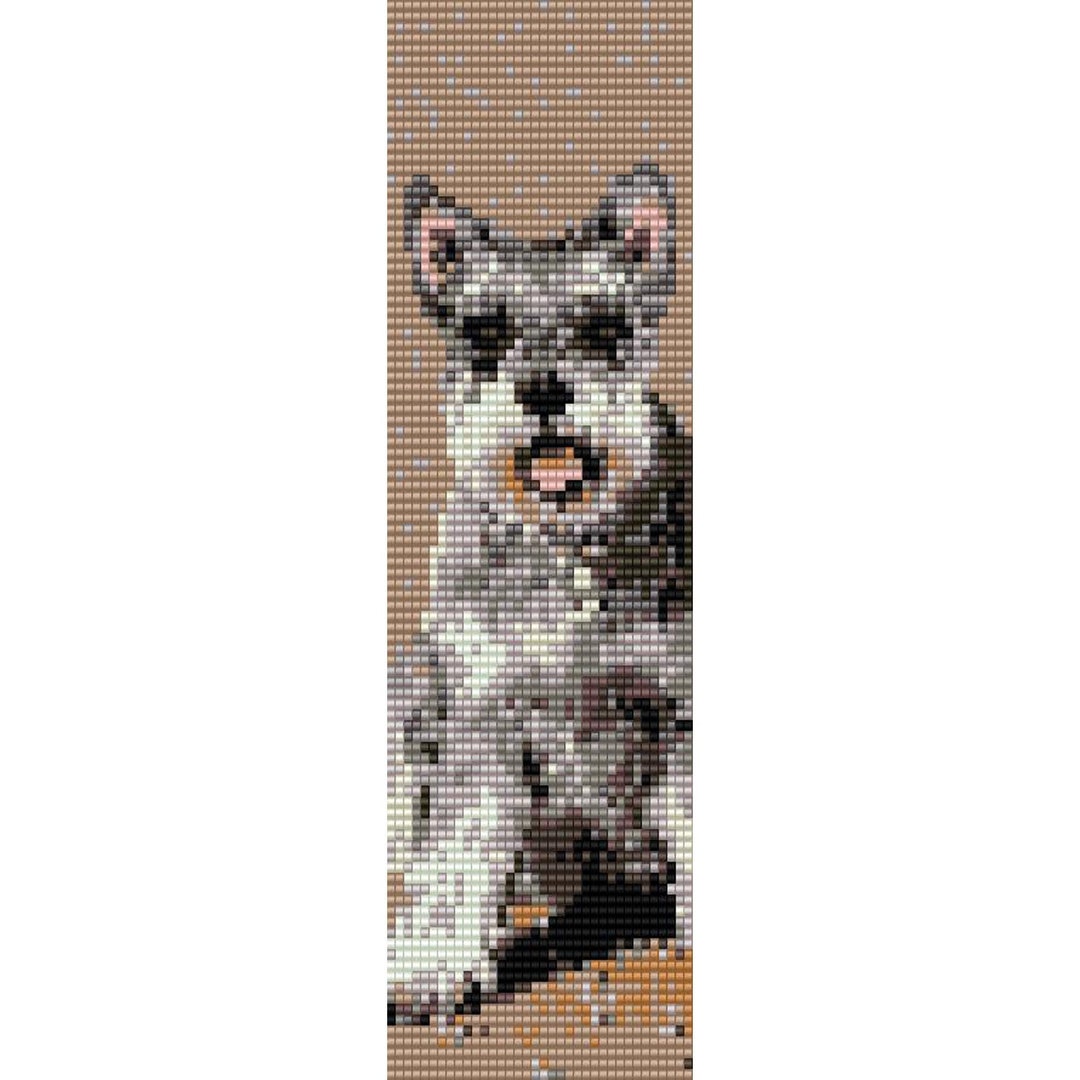Miniature Schnauzer Dog Loom Bead Pattern, Dog Bracelet, Bookmark ...