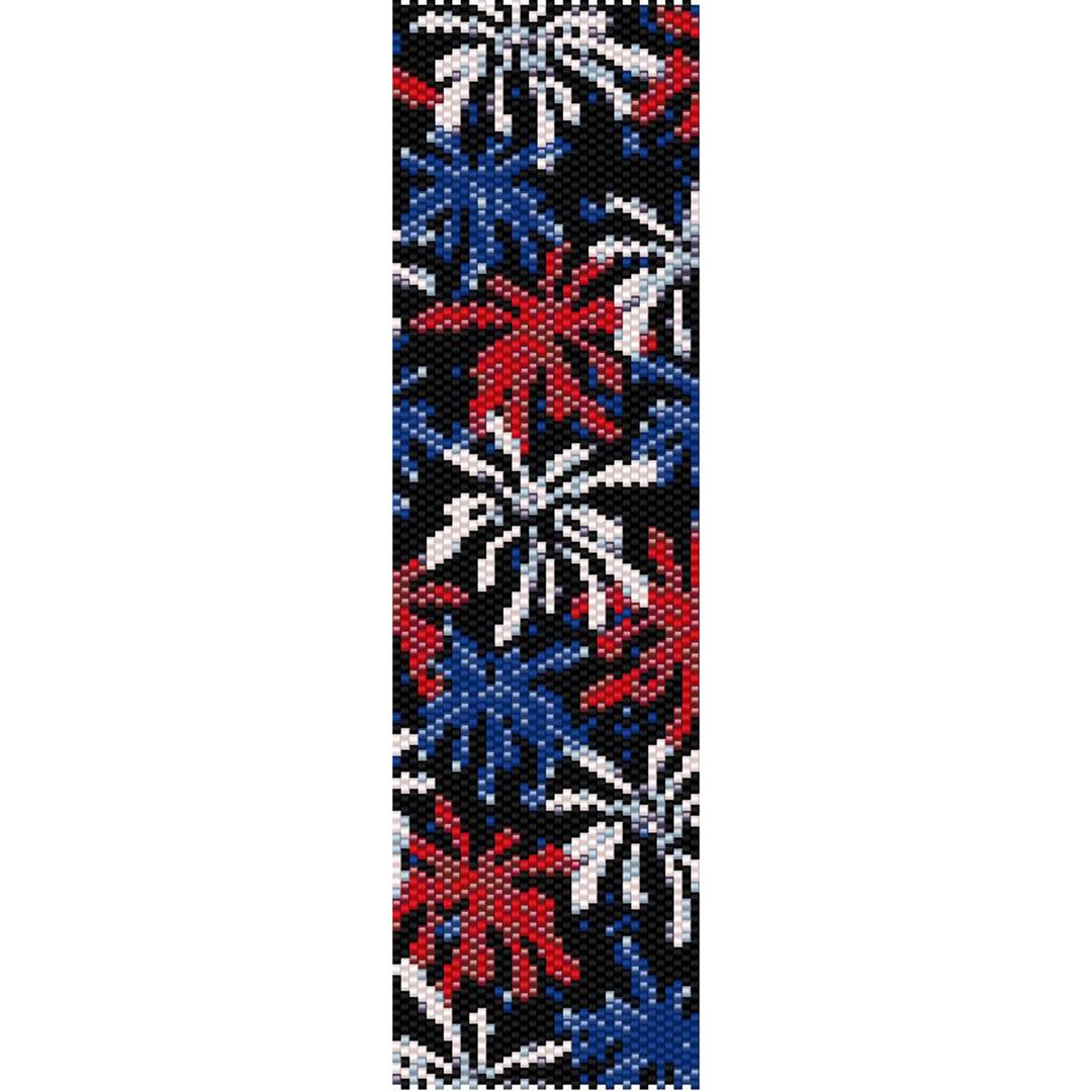 Fireworks Peyote Bead Pattern, Bracelet Cuff, Bookmark, Seed Beading ...