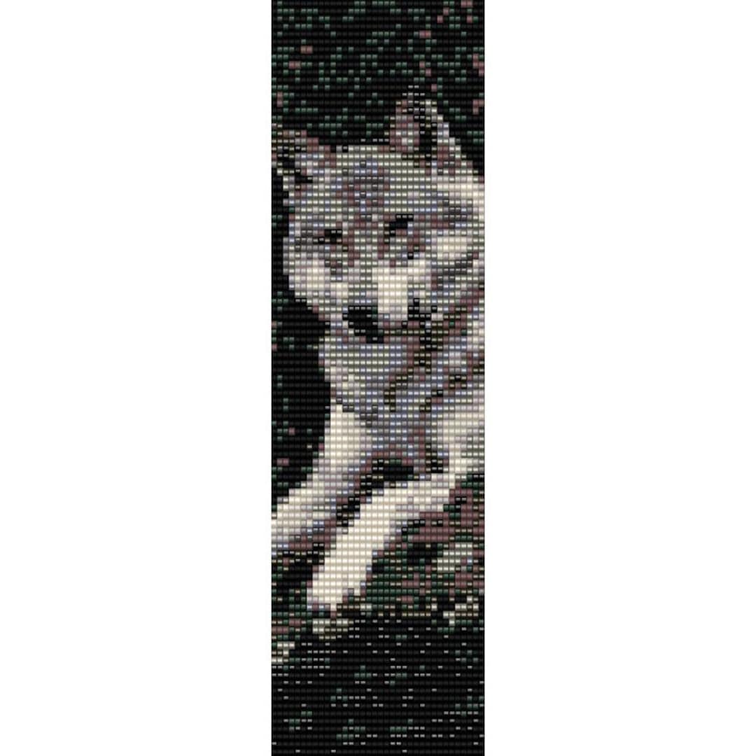 Wolf Loom Bead Pattern, Bracelet Cuff, Bookmark, Seed Beading Pattern ...