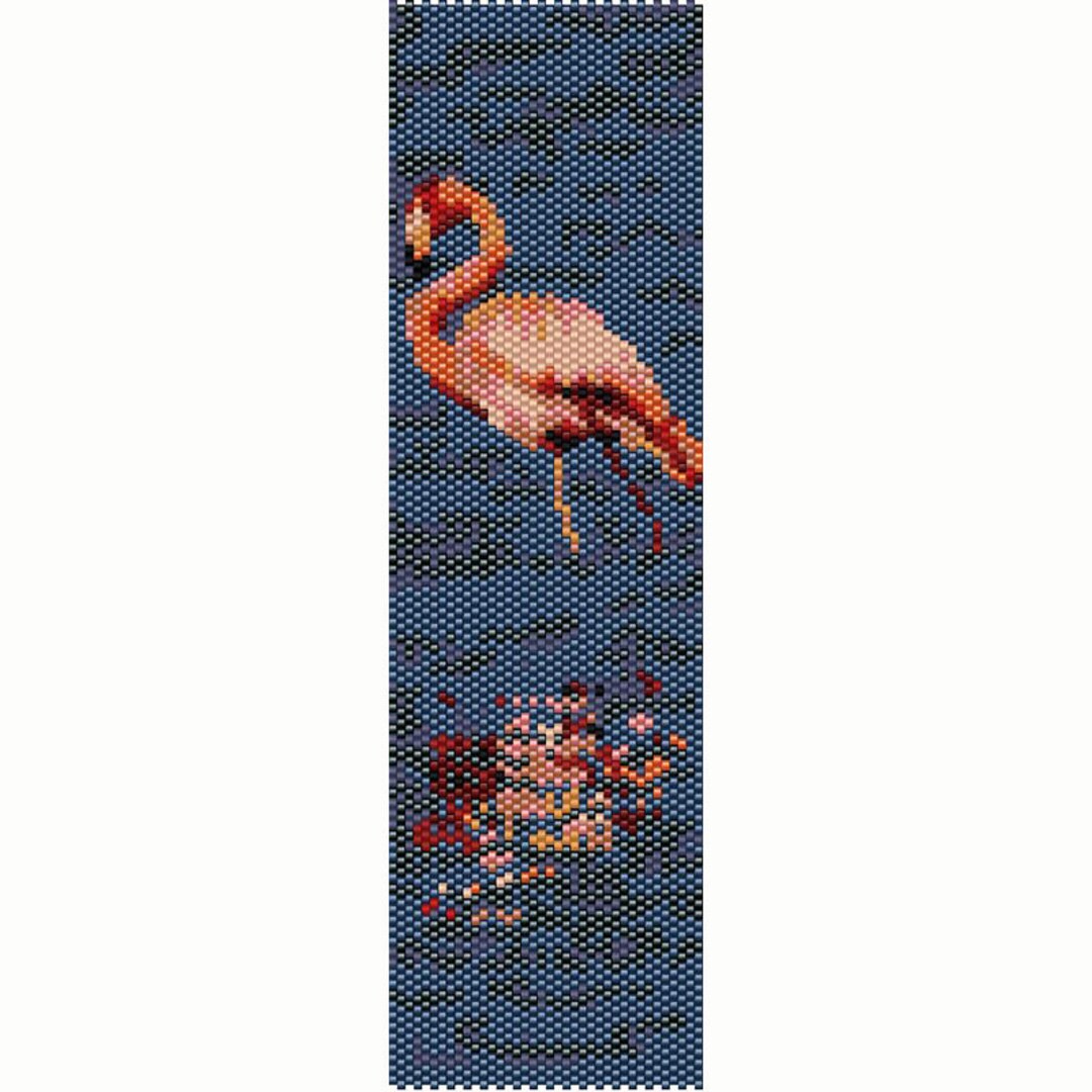 Flamingo Peyote Bead Pattern, Bracelet Cuff, Bookmark, Seed Beading ...