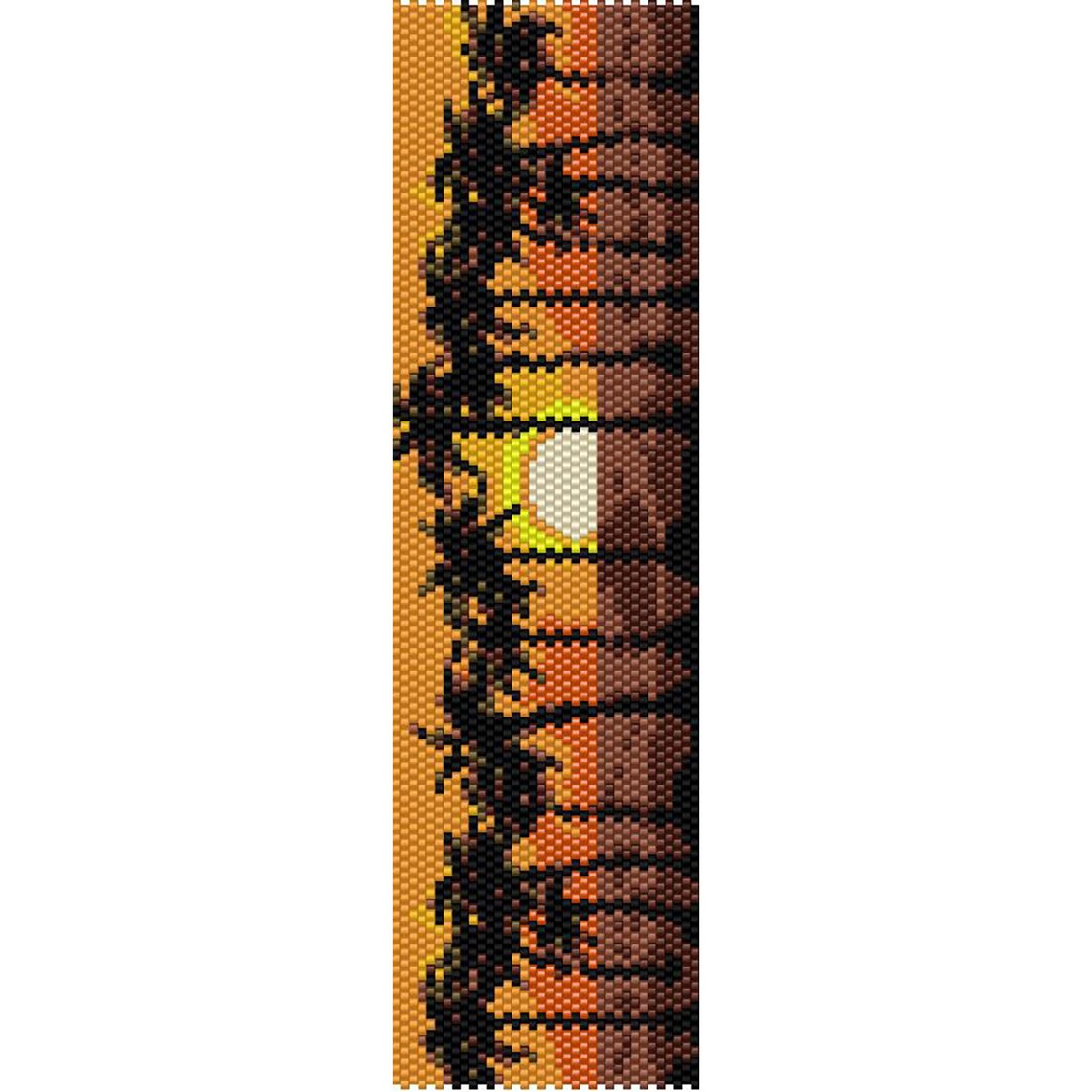 Palm Trees Sunset Peyote Bead Pattern, Bracelet Cuff, Bookmark, Seed ...
