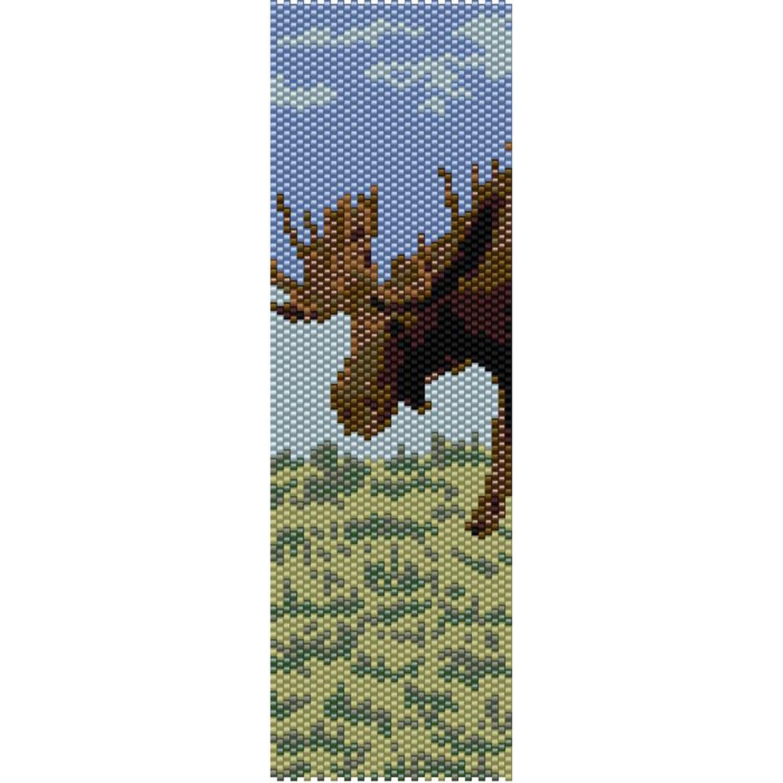 Moose 1 Peyote Bead Pattern Bracelet Bookmark Pattern Seed | Etsy
